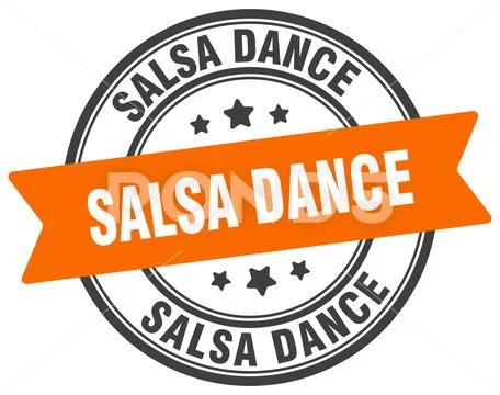 Salsa dance stamp. salsa dance label on transparent background. round ...