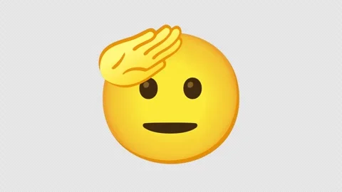 Saluting Face Emoji Animated on a Transp... | Stock Video | Pond5