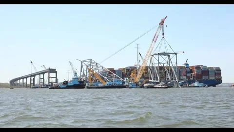 Salvage Effort Accelerates After Key Bri... | Stock Video | Pond5
