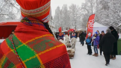 Sami Family And Reindeer Make Yearly Tra... | Stock Video | Pond5