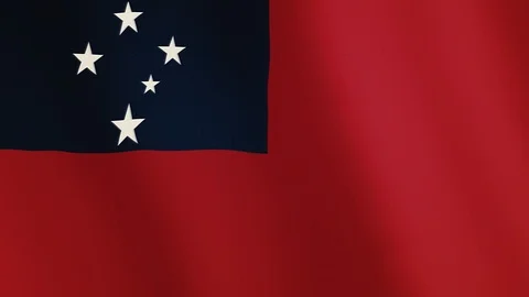 Samoa flag waving animation. Full Screen... | Stock Video | Pond5