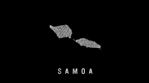 Samoa hand drawn map silhouette in penci... | Stock Video | Pond5
