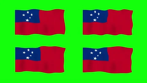 Samoa Waving Flag 2D Animation on Green ... | Stock Video | Pond5