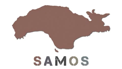 Samos map with paper regions. Animated i... | Stock Video | Pond5