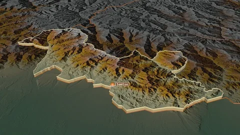 Samtse extruded. Bhutan. Stereographic r... | Stock Video | Pond5