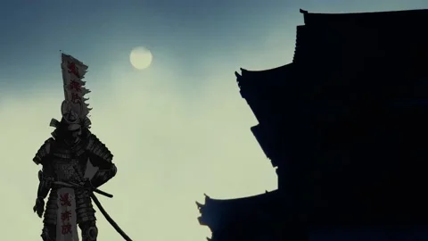 Samurai Animation Feudal Japan samurais ... | Stock Video | Pond5