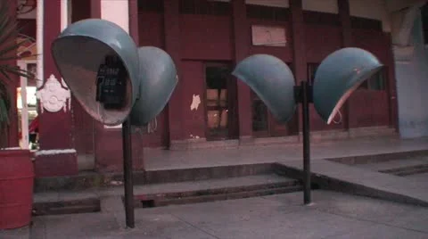 Sancti Spiritus, typical Cuban phones on... | Stock Video | Pond5