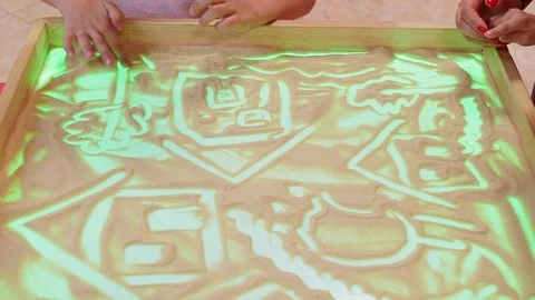 The sand animation. close up. children l... | Stock Video | Pond5