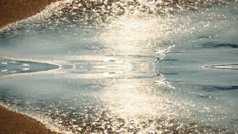 Sand Beach Shore Wave Transition Mirror ... | Stock Video | Pond5
