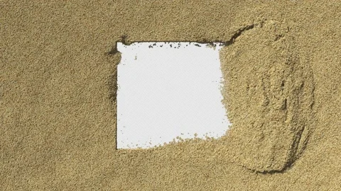 Sand blowing transition reveal on alpha ... | Stock Video | Pond5