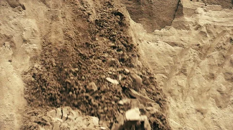 Sand landslide, slow motion | Stock Video | Pond5