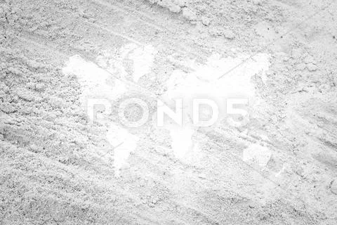 Sand texture surface with world map Illustration #59785400