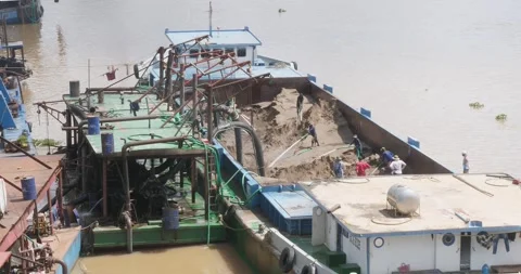The Sand Unloading Process Is Nearing Co... | Stock Video | Pond5