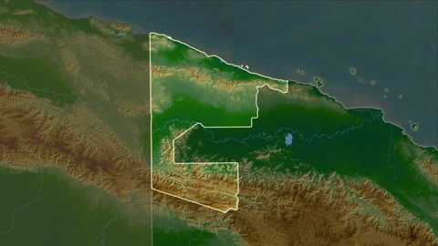 Sandaun, Papua New Guinea, extruded. Phy... | Stock Video | Pond5