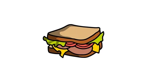 sandwich bread sketch background and 2d ... | Stock Video | Pond5