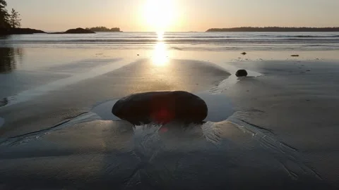 Sandy Beach on West Coast of Pacific Oce... | Stock Video | Pond5