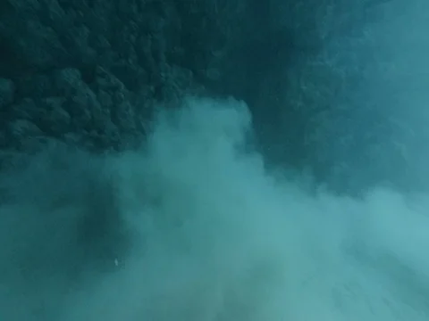 Sandy silt kicked up in cave dive - shor... | Stock Video | Pond5