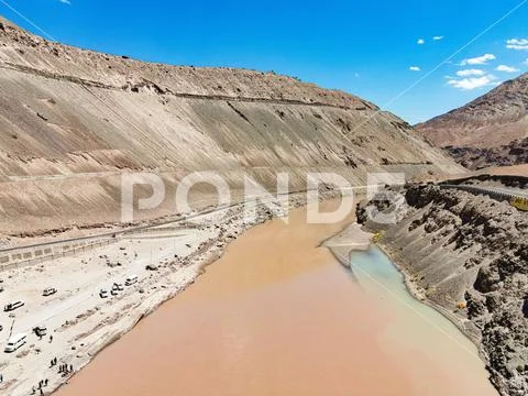 Sangam point of Nubra and Shyok rivers in Leh city, Ladakh, India ...