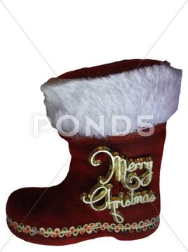 Santa claus boot and hidden christmas present ~ Hi Res #29150243