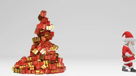 Santa Claus is doing magic. Christmas tr... | Stock Video | Pond5