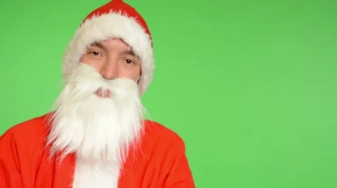santa claus - green screen - studio - Sa... | Stock Video | Pond5