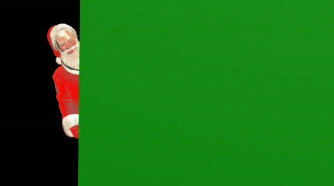 santa claus peeking animation with green... | Stock Video | Pond5