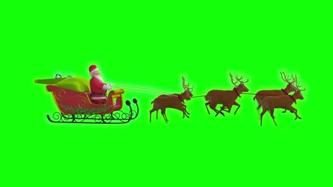Santa Sleigh Green Screen Stock Video Footage | Royalty Free Santa ...