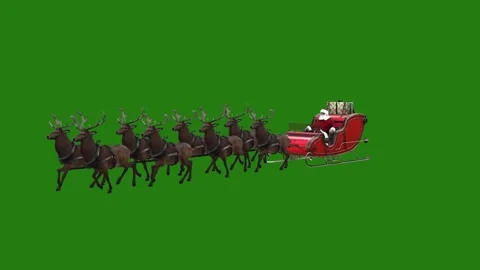 Santa Sleigh Green Screen Stock Video Footage | Royalty Free Santa ...
