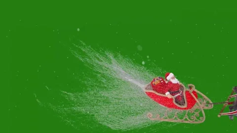 Santa Sleigh Green Screen Stock Video Footage | Royalty Free Santa ...