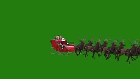 Santa Sleigh Green Screen Stock Video Footage | Royalty Free Santa ...