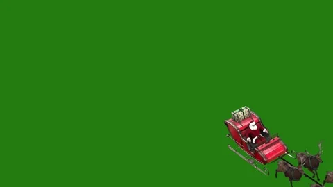 Santa Sleigh Green Screen Stock Video Footage | Royalty Free Santa ...