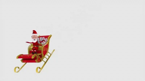 Santa Claus Sleigh Transition with trans... | Stock Video | Pond5