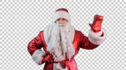 Santa Claus waves his hand Welcomes you... | Stock Video | Pond5