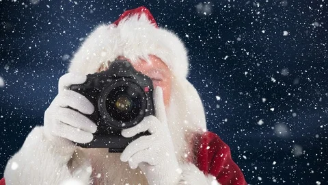 Santa clause taking a picture combined w... | Stock Video | Pond5