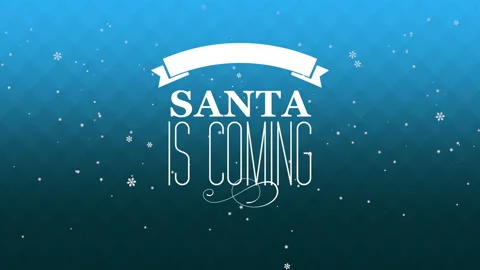 Santa is Coming with fly white snowflake... | Stock Video | Pond5