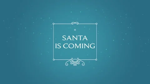 Santa Is Coming with snow and frame on b... | Stock Video | Pond5