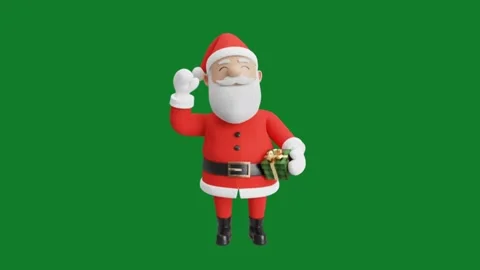 Santa high Resolution animation green sc... | Stock Video | Pond5