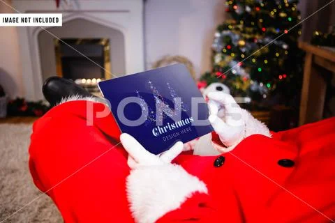 PSD Photoshop Template: Santa Screen Mockup #218352859