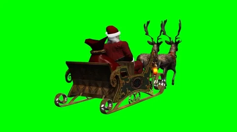 Santa Sleigh Green Screen Stock Video Footage | Royalty Free Santa ...