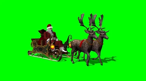 Santa Sleigh Green Screen Stock Video Footage | Royalty Free Santa ...
