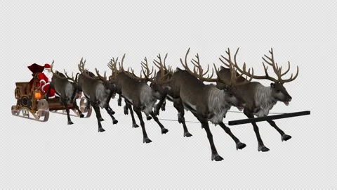 Santa On Sleigh Green Screen Animation T... | Stock Video | Pond5