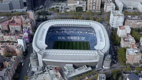 The Santiago Bernabéu aerial view footb... | Stock Video | Pond5