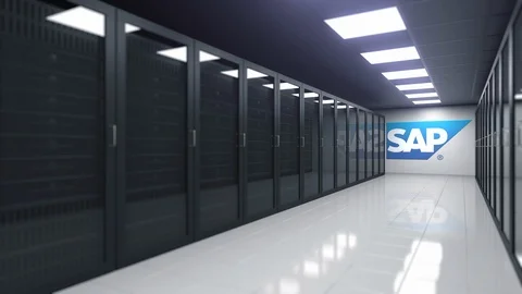 SAP logo in the server room, editorial 3... | Stock Video | Pond5