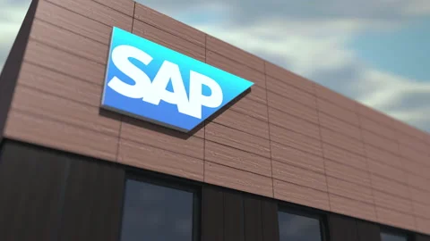 SAP SE logo on the building, editorial t... | Stock Video | Pond5