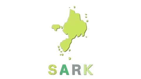 Sark map with paper regions. Animated is... | Stock Video | Pond5