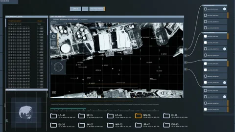 Satellite camera scans, shows radar dete... | Stock Video | Pond5