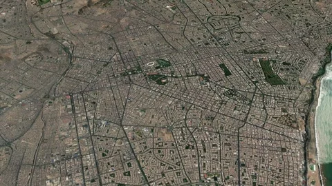 Satellite Lima map background loop. Spin... | Stock Video | Pond5