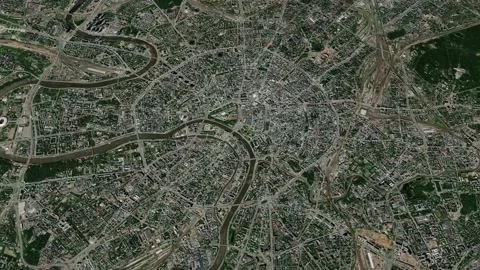 Satellite Moscow map background loop. Sp... | Stock Video | Pond5