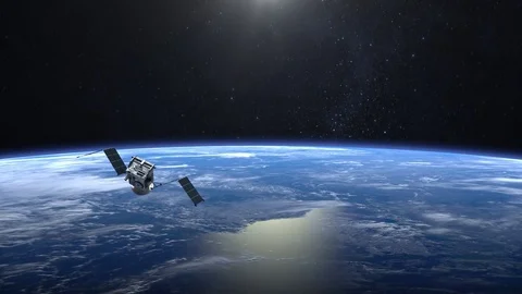 The satellite scan and monitor the Earth... | Stock Video | Pond5