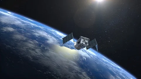The satellite scan and monitor the Earth... | Stock Video | Pond5